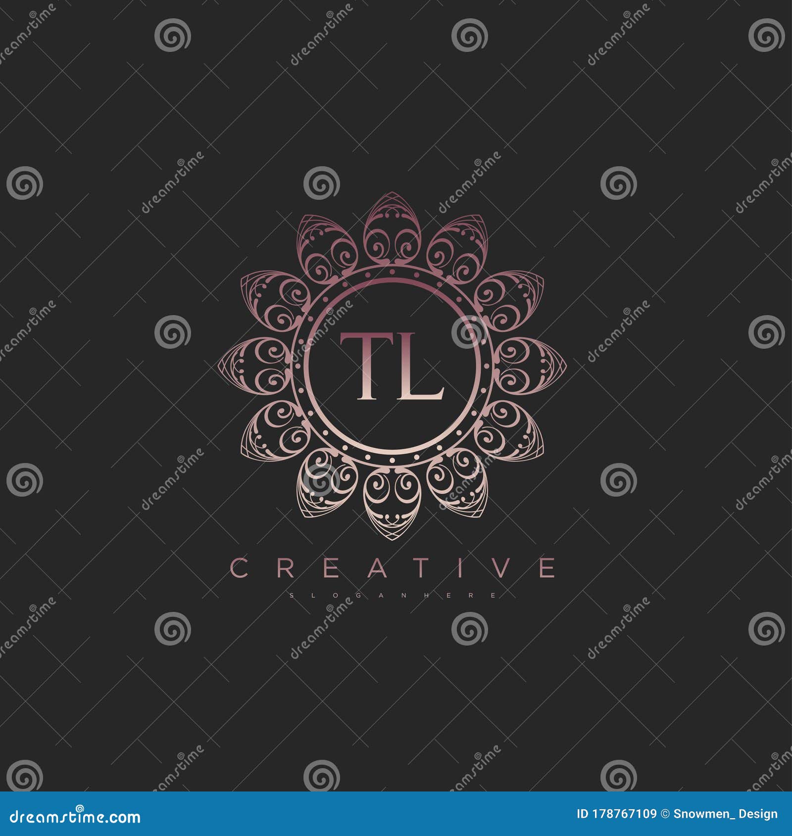 Letter TL Elegant Initial Logo Lotus Vector Stock Vector - Illustration ...