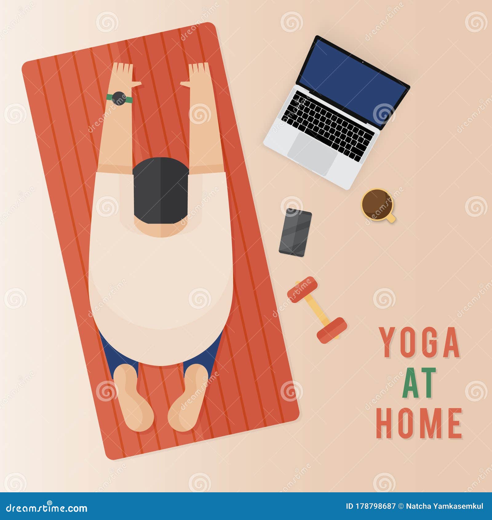 Yoga Activity Vector Illustration Set, Cartoon Flat Active People Doing ...