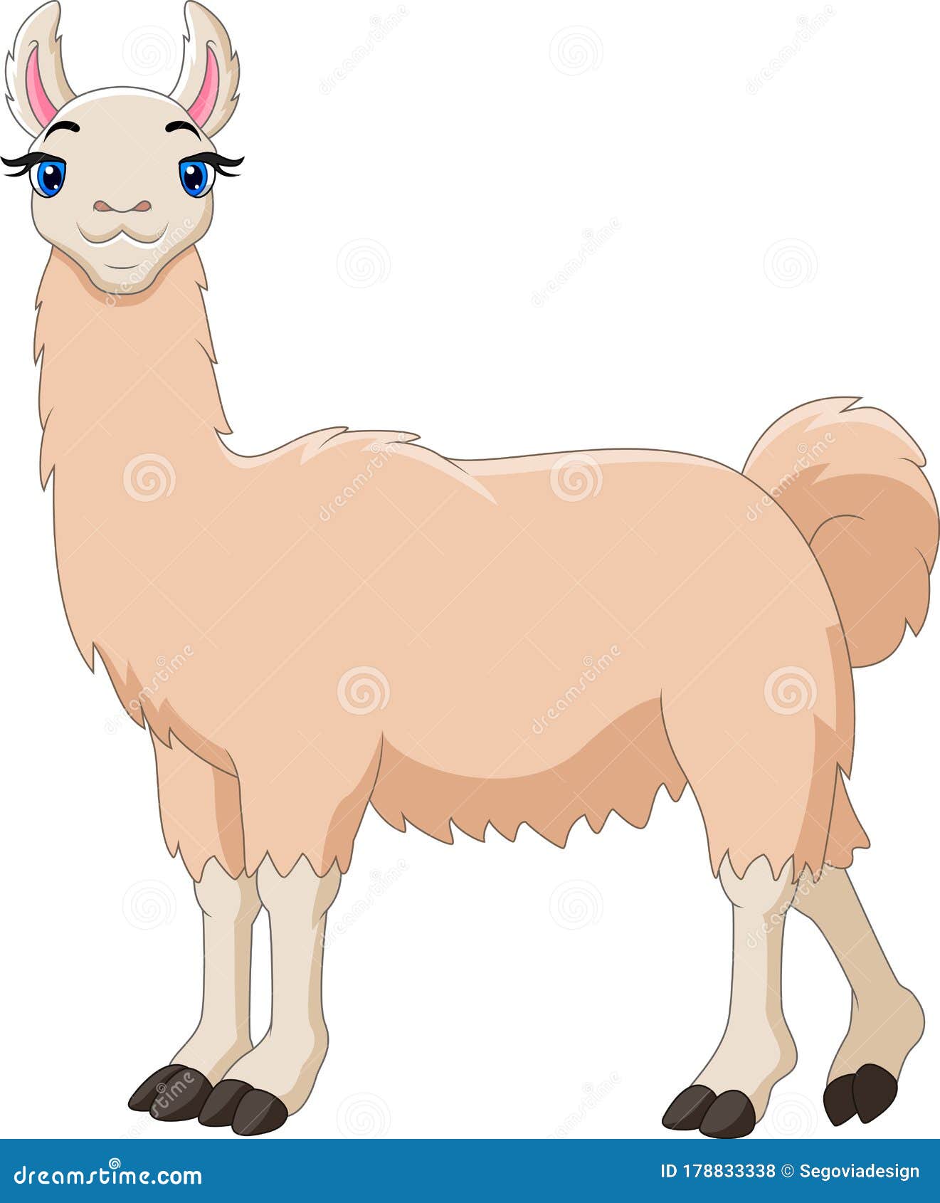 A Cute cartoon llama happy stock vector. Illustration of hoof - 178833338
