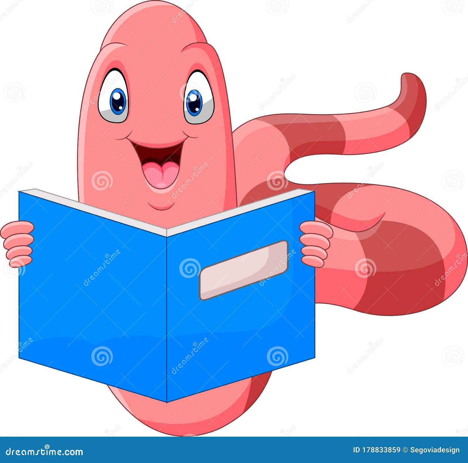Cute Worm a reading book stock vector. Illustration of funny - 178833859