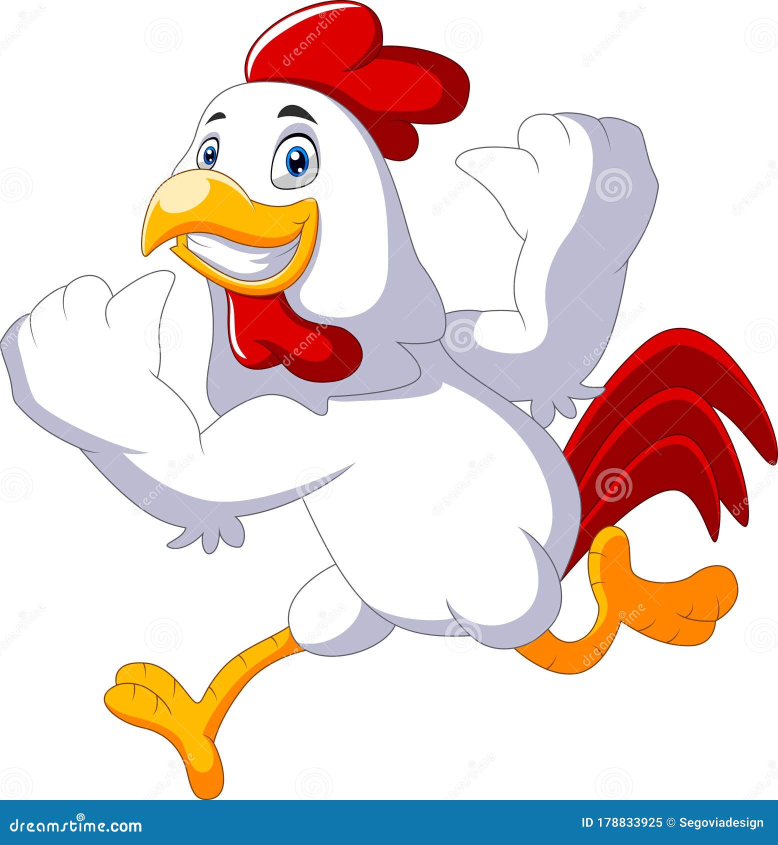 Cute Rooster Cartoon is Running Stock Vector - Illustration of ...