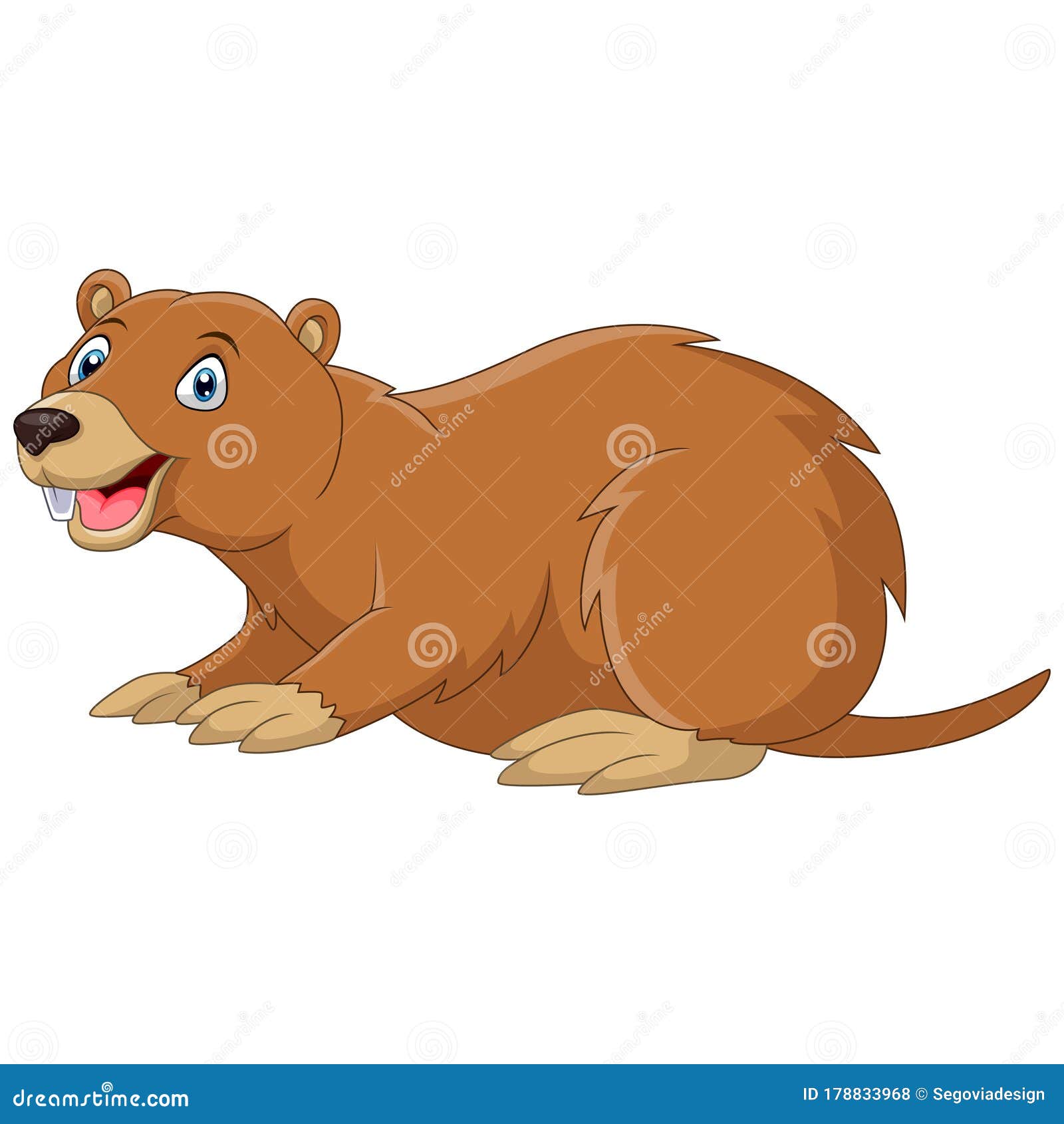 Cartoon Happy Groundhog is Walking Stock Vector - Illustration of ...