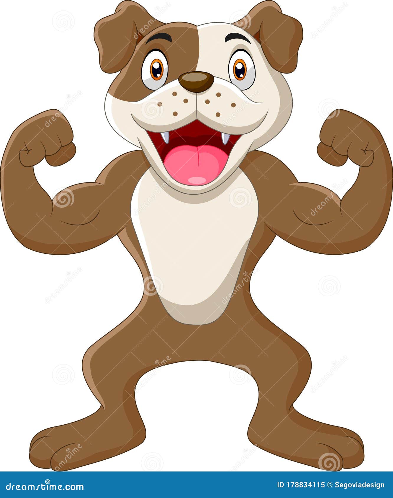 Cartoon Dog Flexing Its Muscles Stock Vector - Illustration of wildlife ...