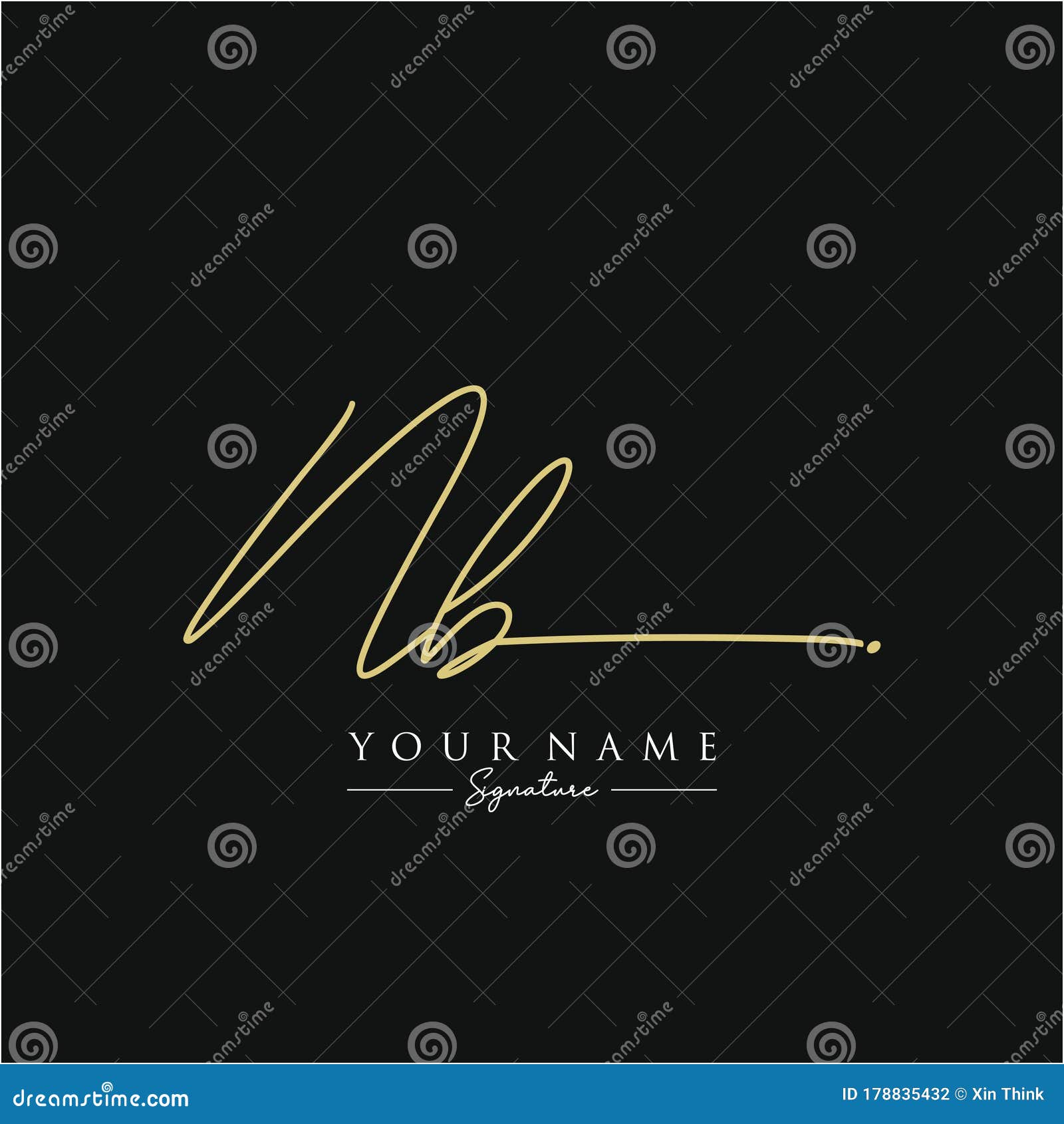 Letter NB Signature Logo Template Vector Stock Vector - Illustration of ...