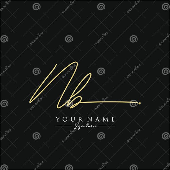 Letter NB Signature Logo Template Vector Stock Vector - Illustration of ...