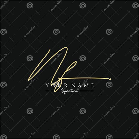 Letter NF Signature Logo Template Vector Stock Vector - Illustration of ...