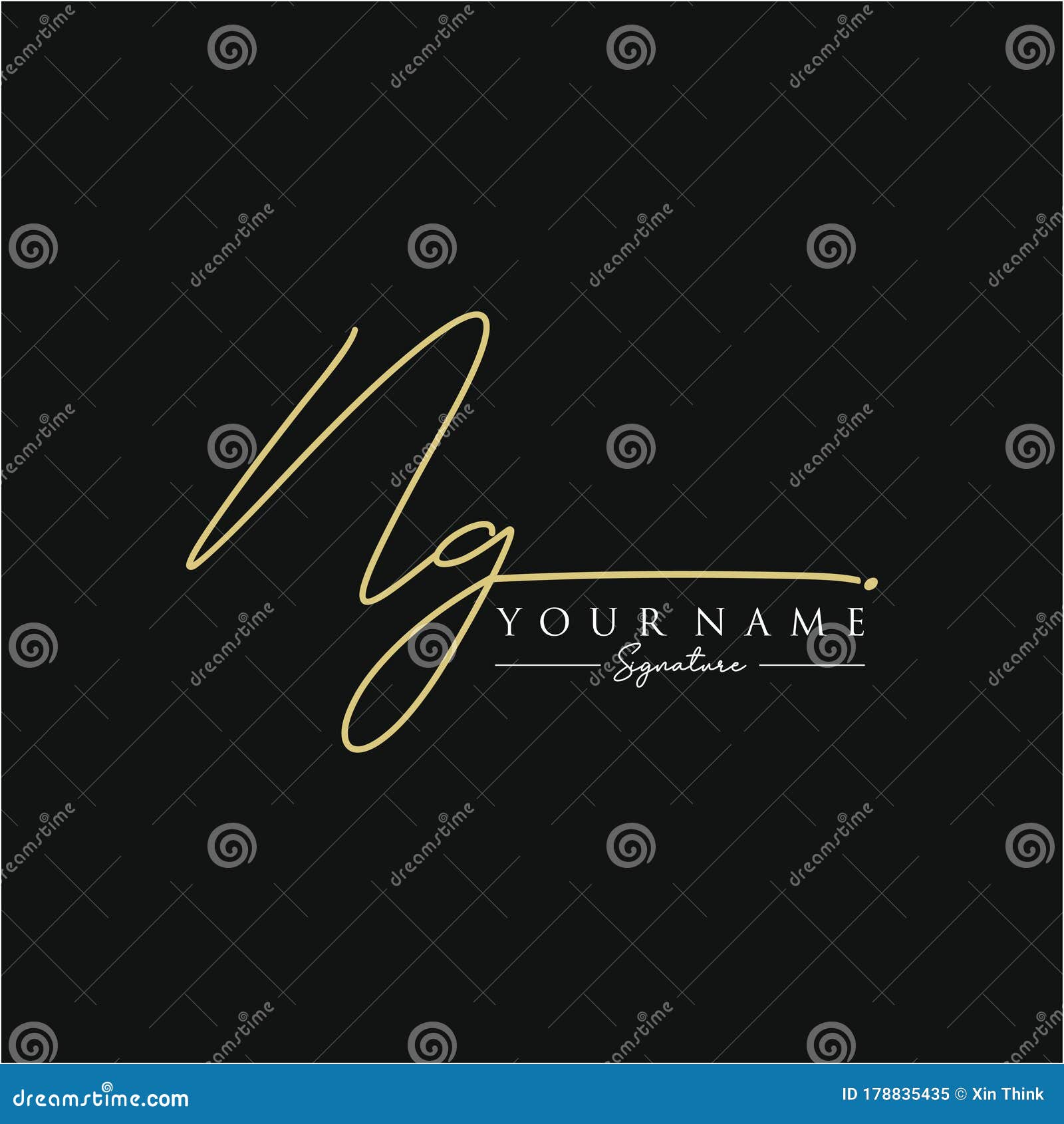 Letter NG Signature Logo Template Vector Stock Vector - Illustration of ...