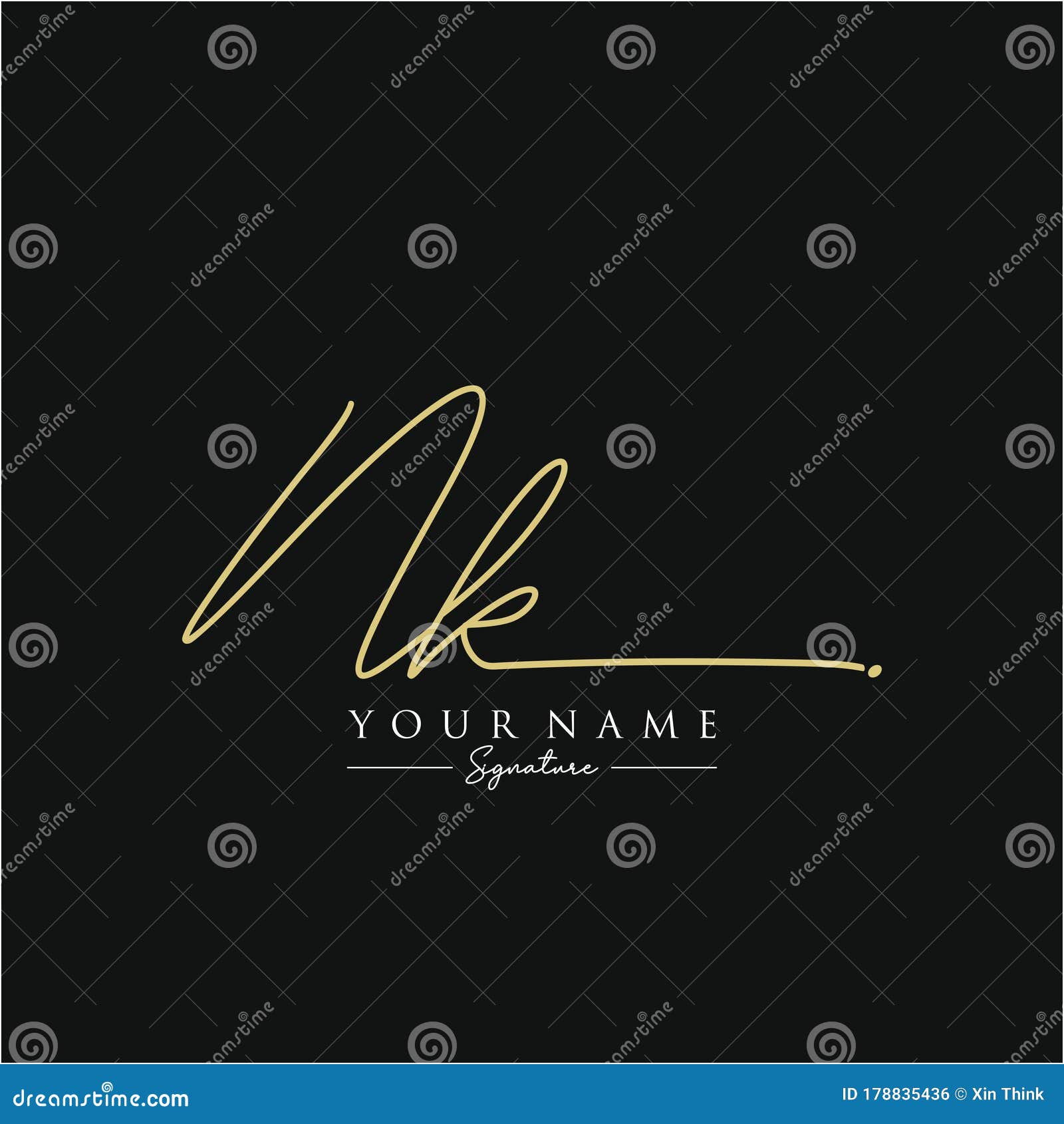 Letter NK Signature Logo Template Vector Stock Vector - Illustration of ...