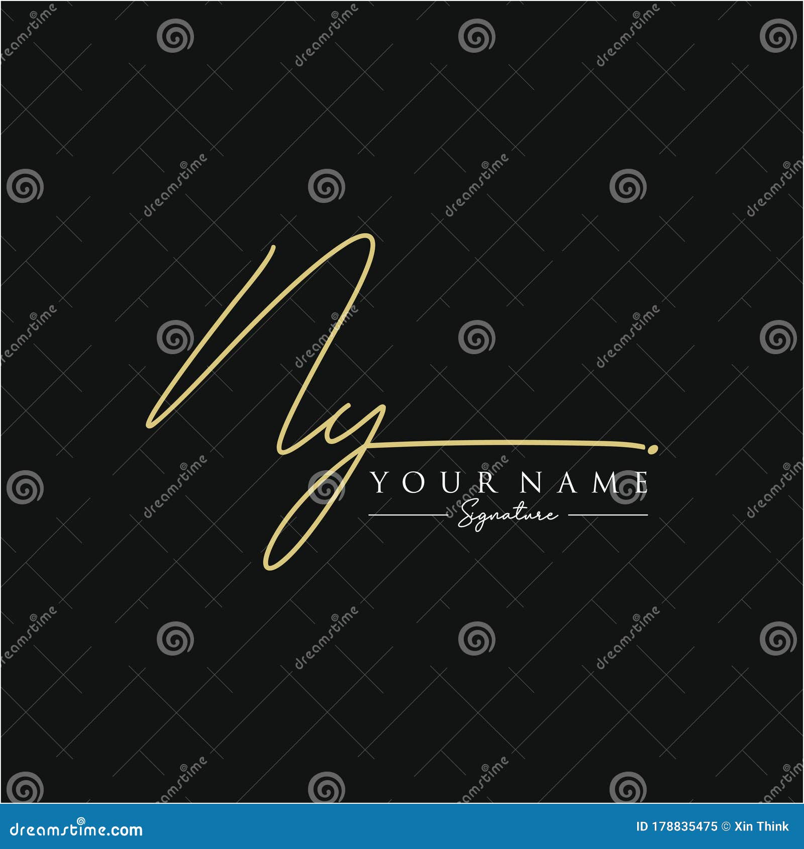 Letter NY Signature Logo Template Vector Stock Vector - Illustration of ...