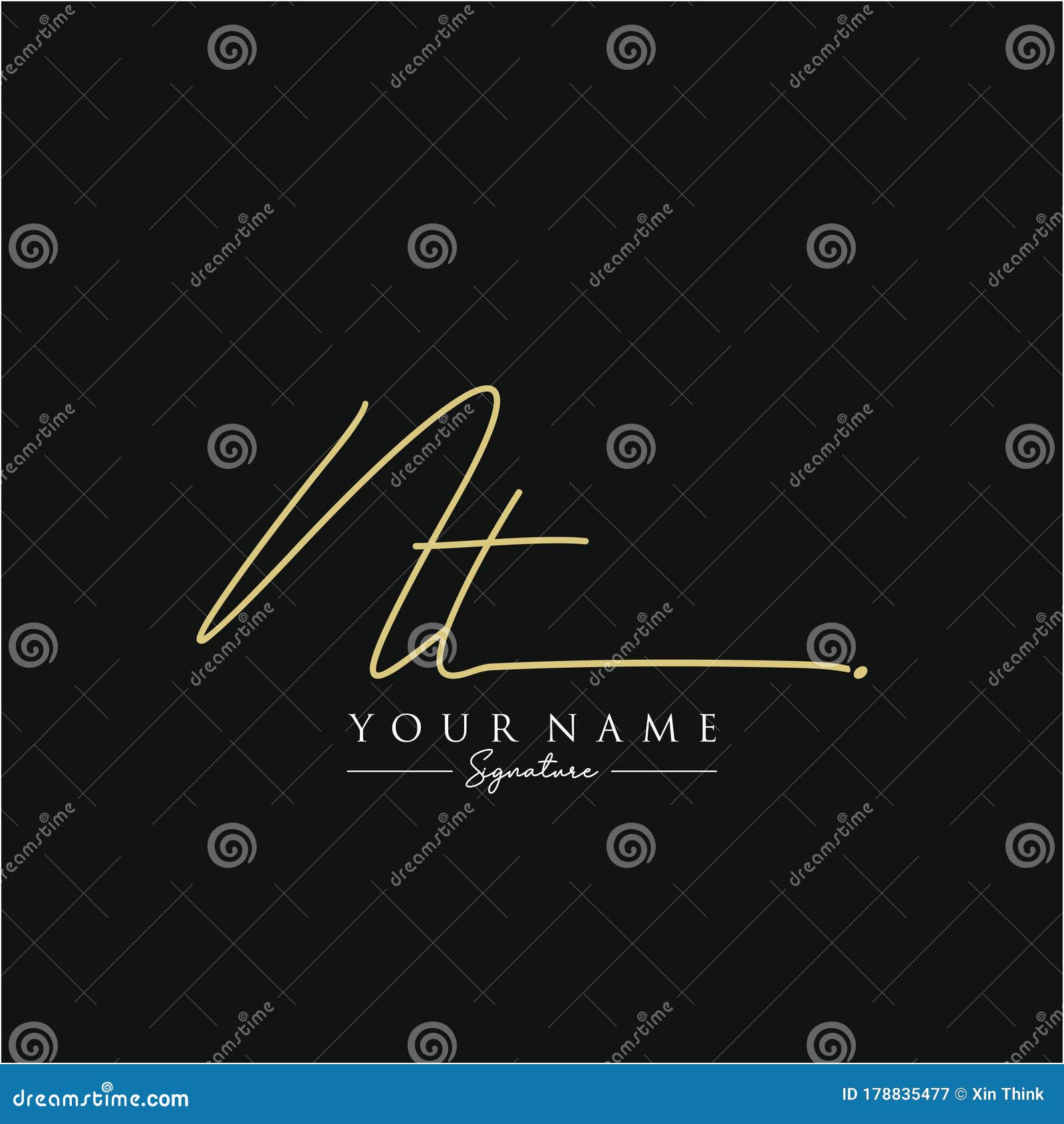 Letter NT Signature Logo Template Vector Stock Vector - Illustration of ...