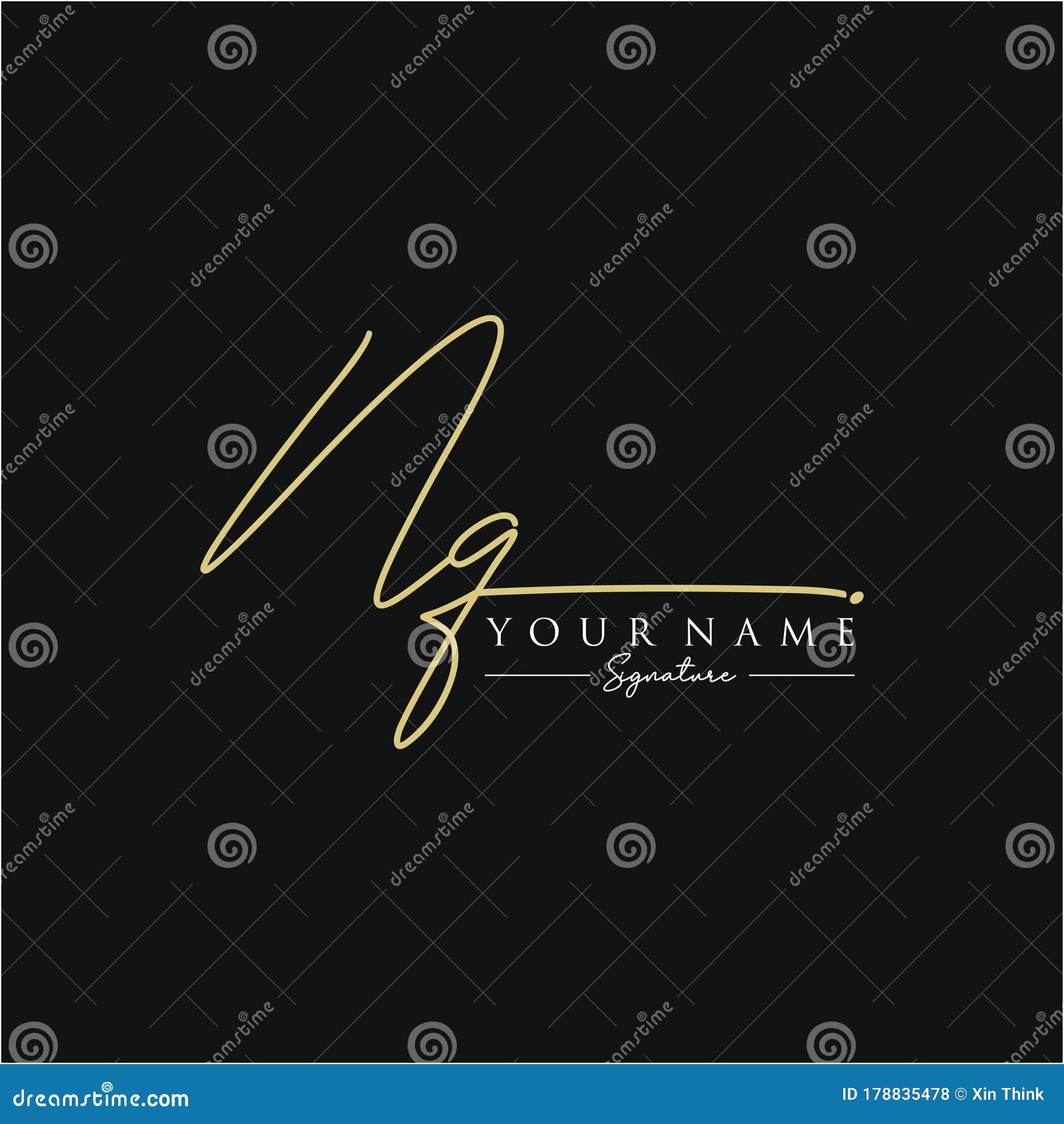 Letter NQ Signature Logo Template Vector Stock Vector - Illustration of ...
