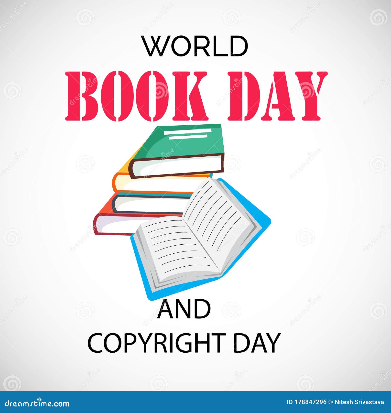 World Book Day. stock illustration. Illustration of message - 178847296