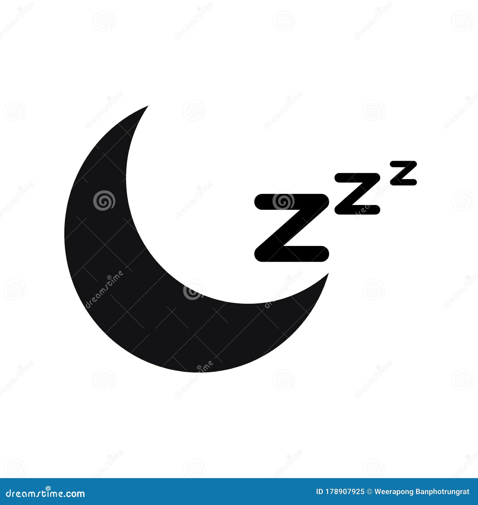 Sleeping Icon for the Bedtime at Night Stock Vector - Illustration of ...