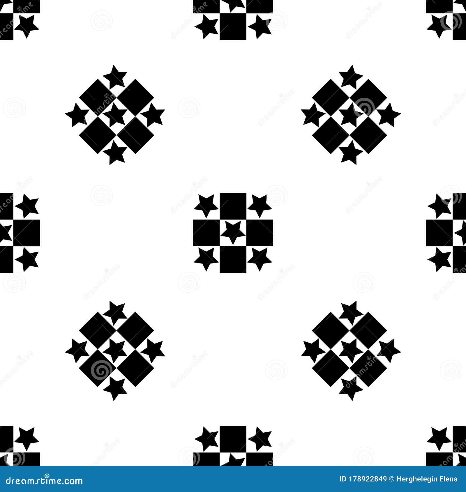 Lovely Design Shaping Interlaced Stars and Squares Stock Illustration ...