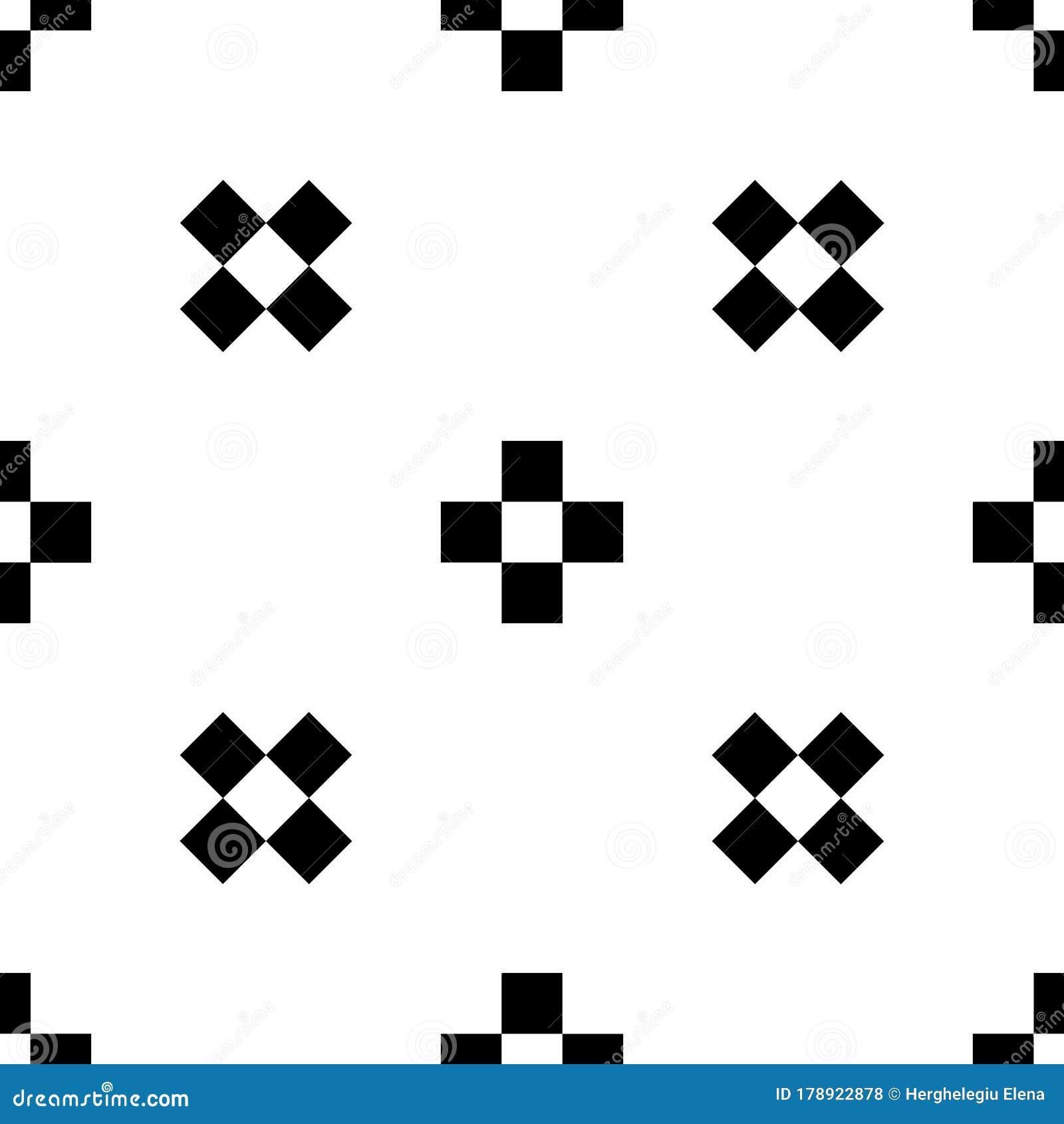 Spatial Spartan Black Squares Background Seamless Pattern Stock ...