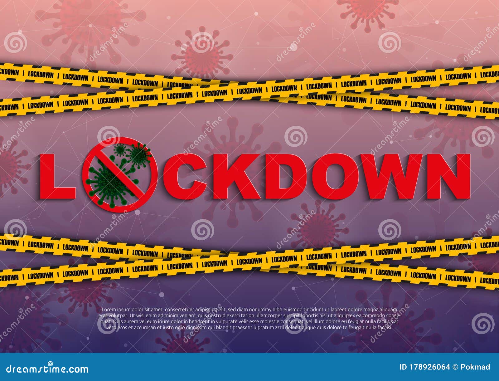Covid-19 Pandemic World Lockdown for Quarantine. Stock Vector ...