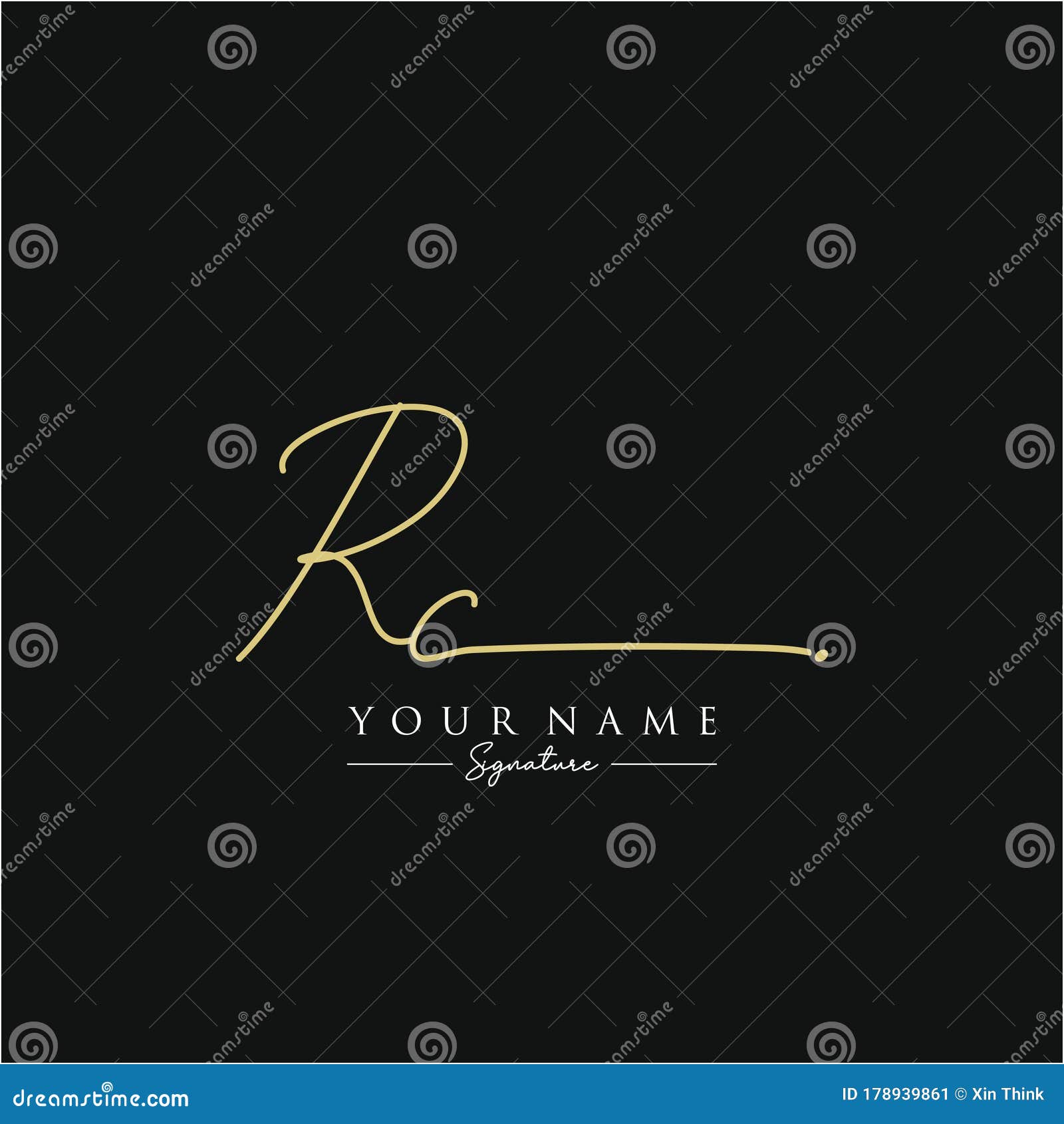 Letter RC Signature Logo Template Vector Stock Vector - Illustration of ...