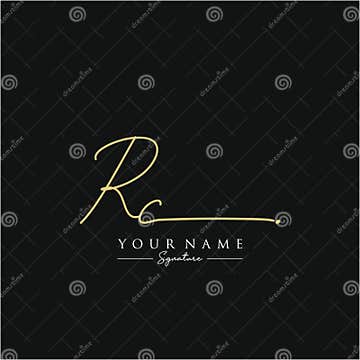 Letter RC Signature Logo Template Vector Stock Vector - Illustration of ...