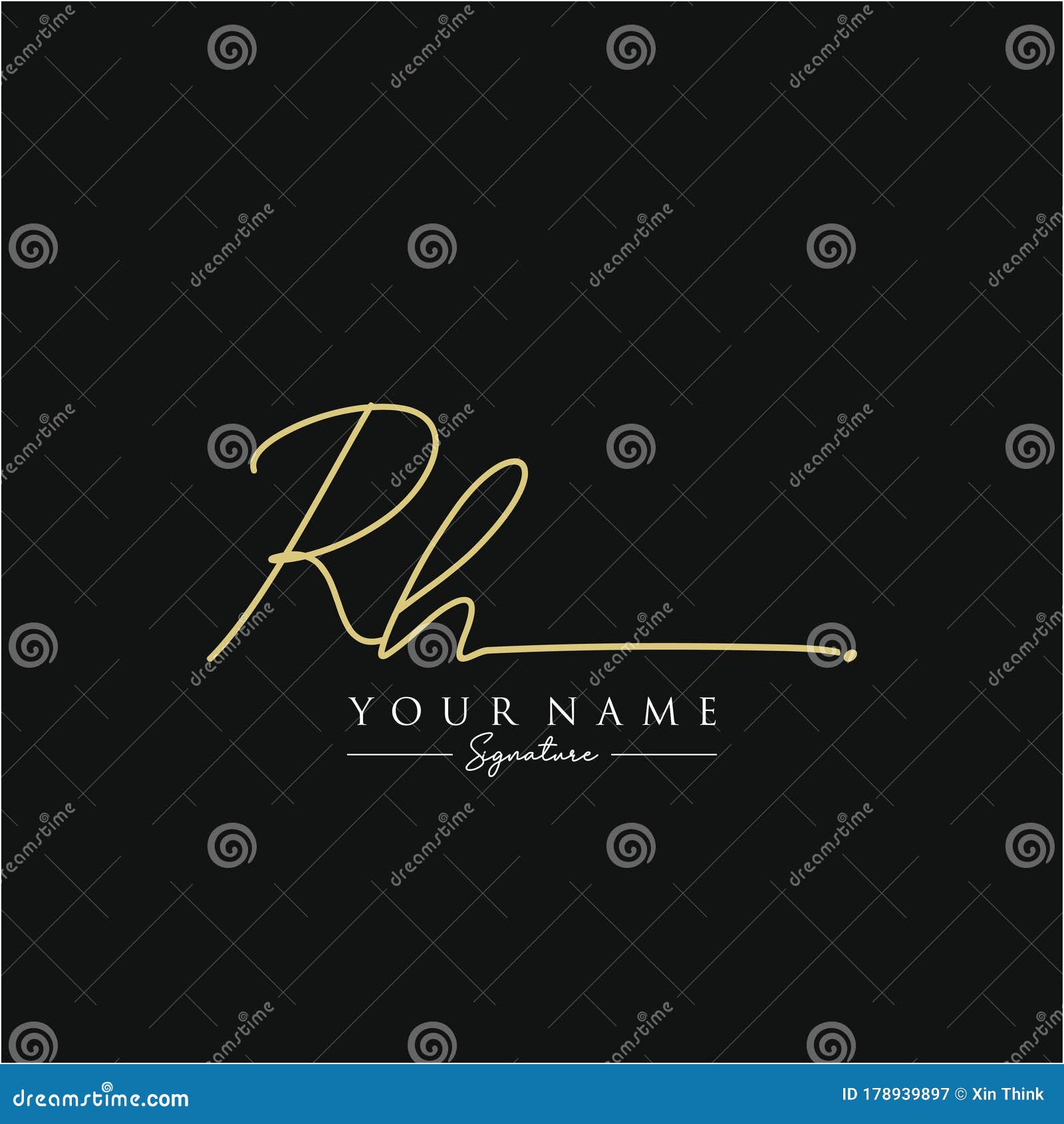 Letter RH Signature Logo Template Vector Stock Vector - Illustration of ...