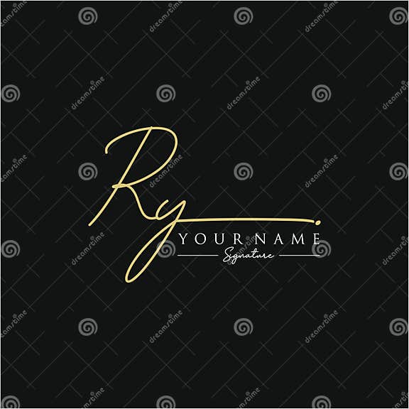 Letter RY Signature Logo Template Vector Stock Vector - Illustration of ...