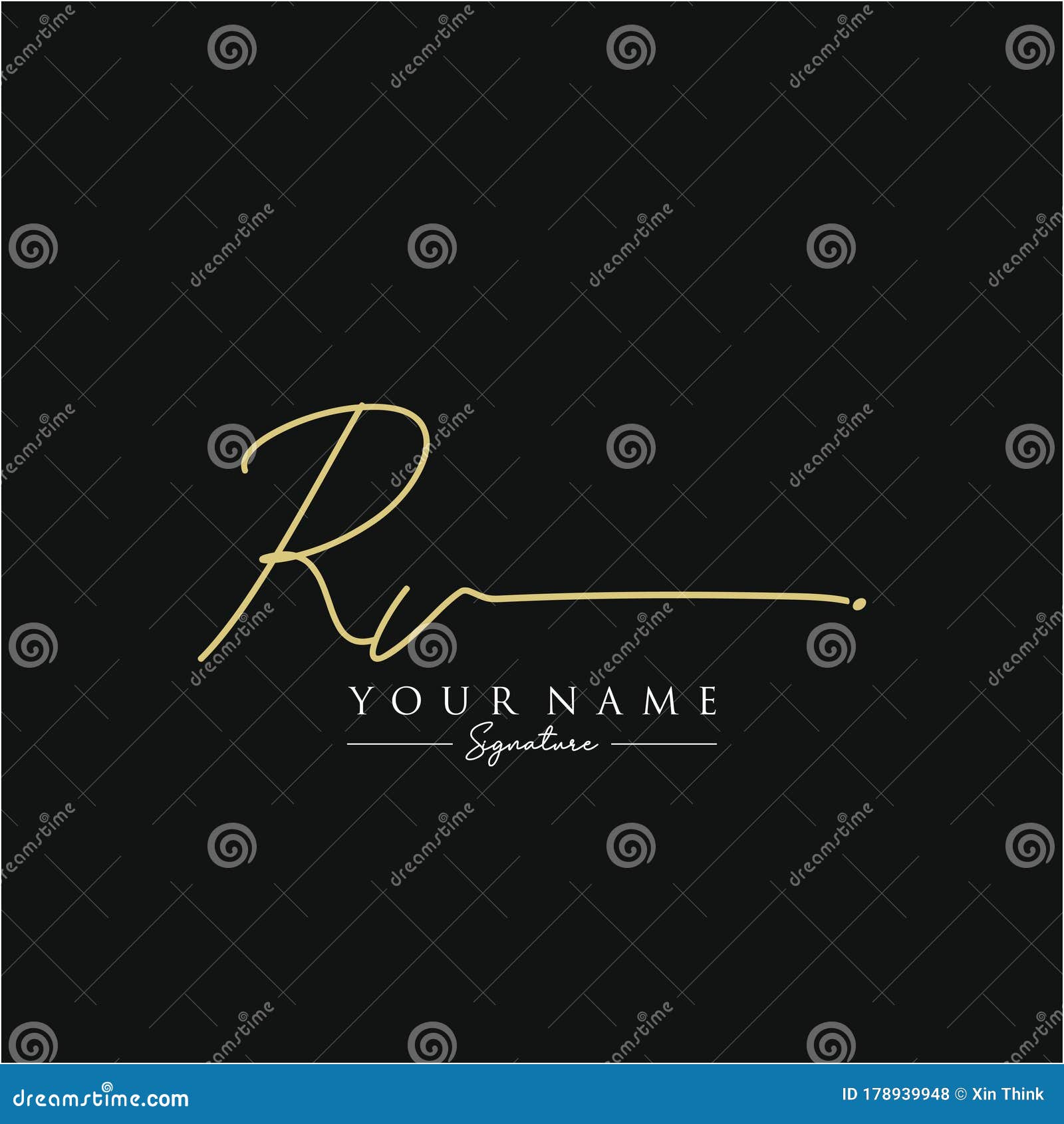Letter RV Signature Logo Template Vector Stock Vector - Illustration of ...