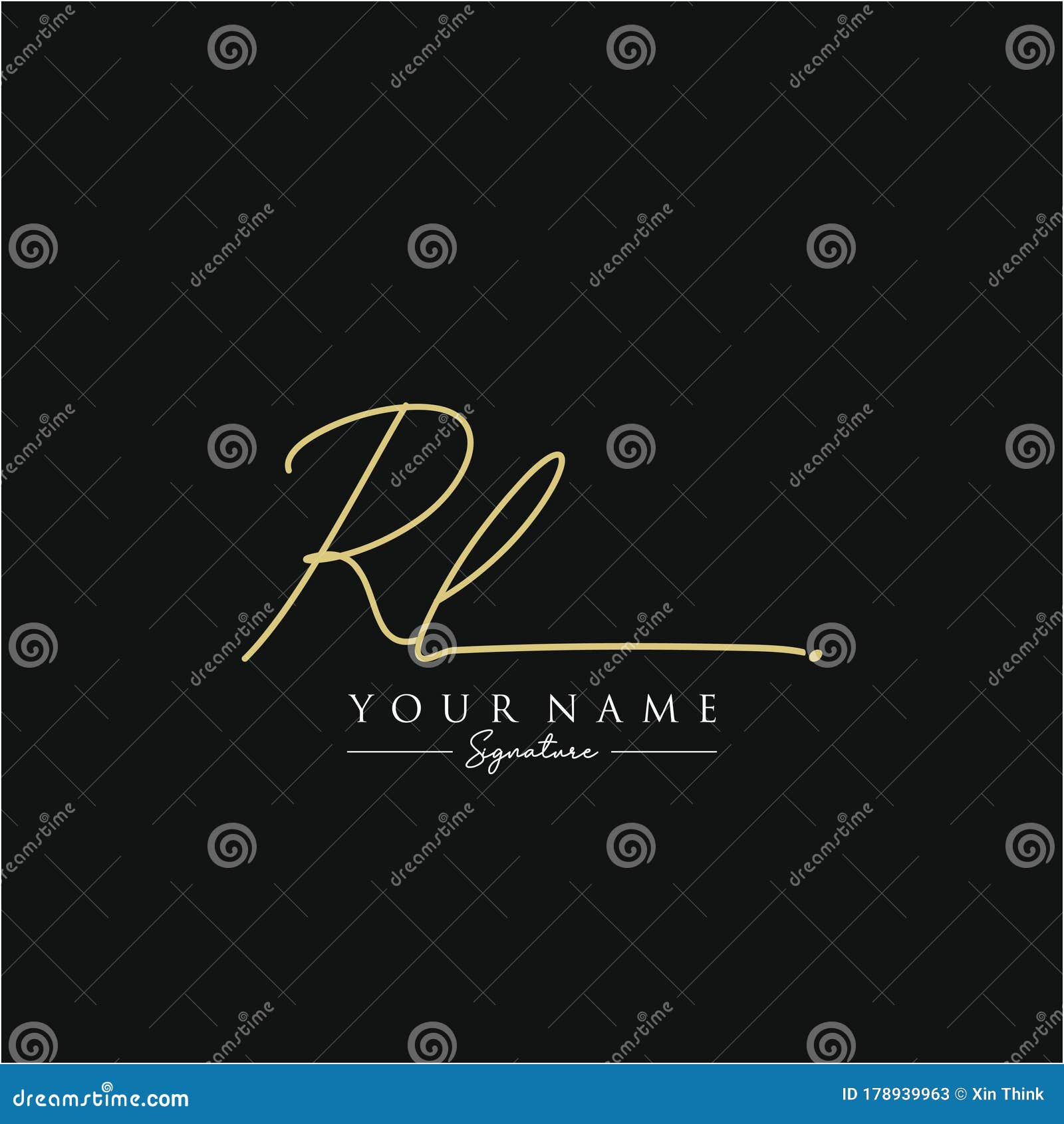 Letter RL Signature Logo Template Vector Stock Vector - Illustration of ...