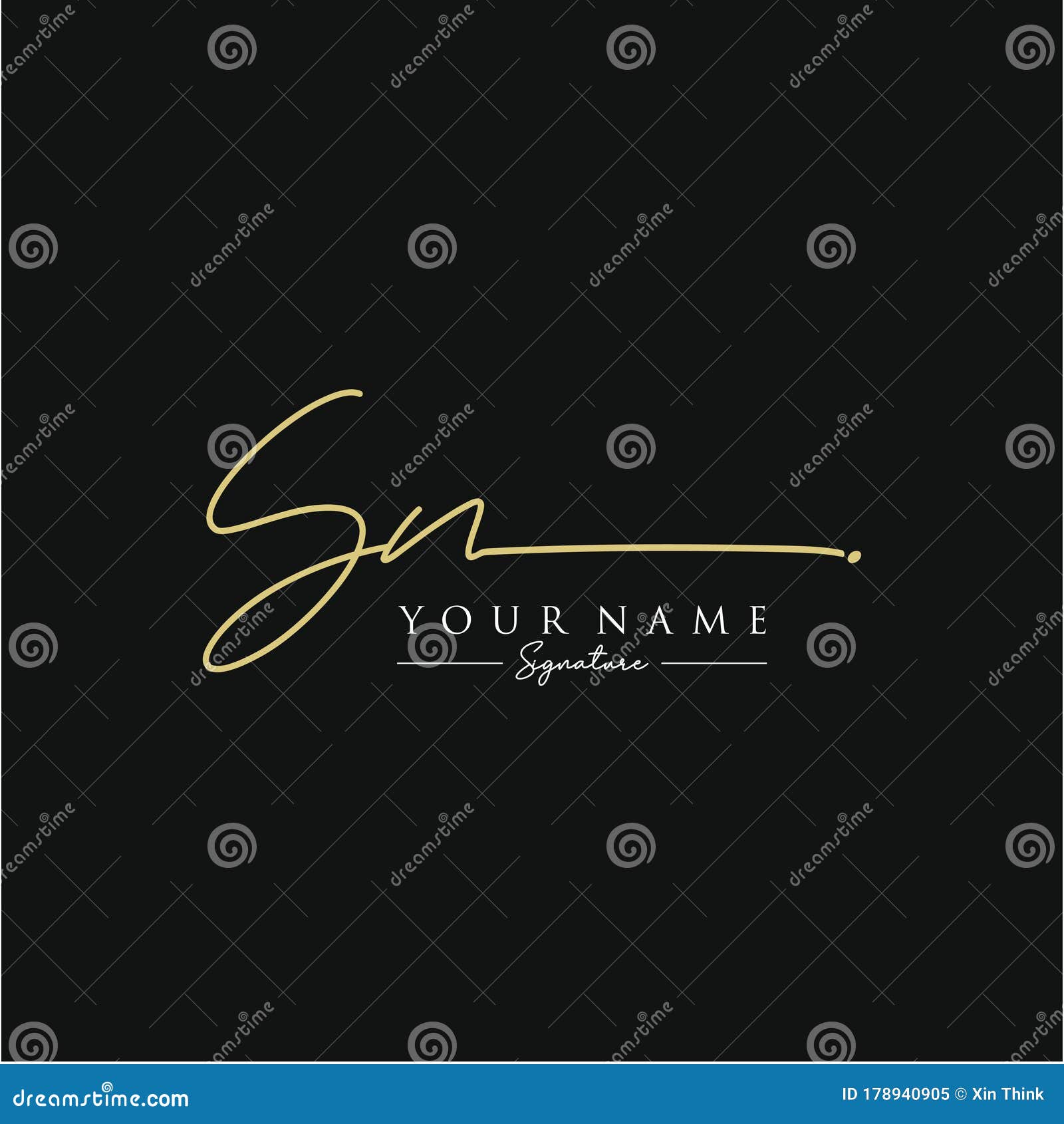 Letter SN Signature Logo Template Vector Stock Vector - Illustration of ...