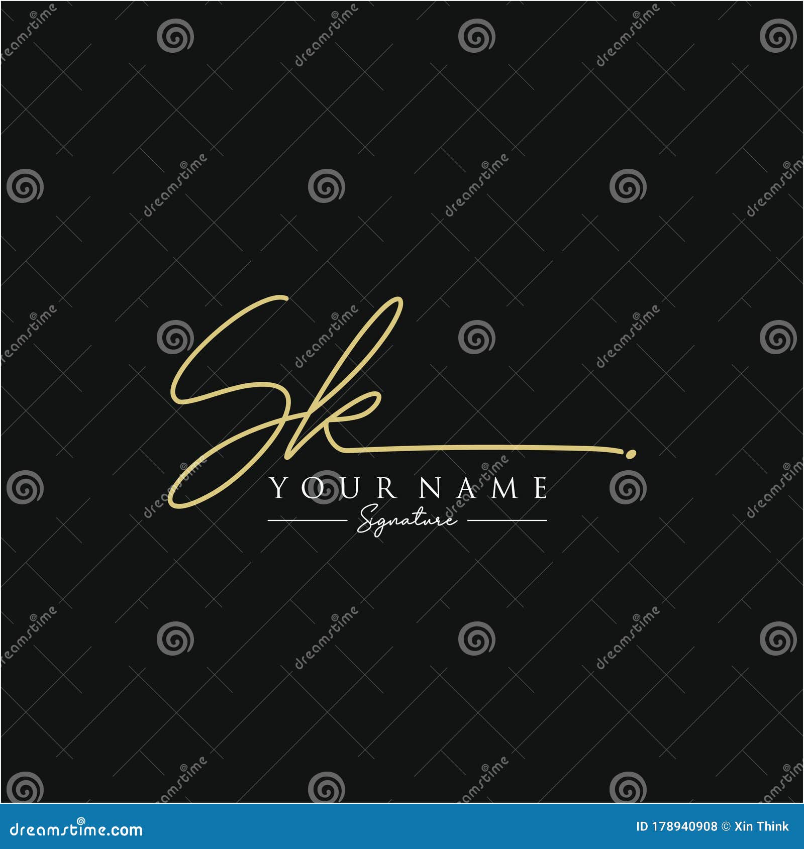 Letter SK Signature Logo Template Vector Stock Vector - Illustration of ...