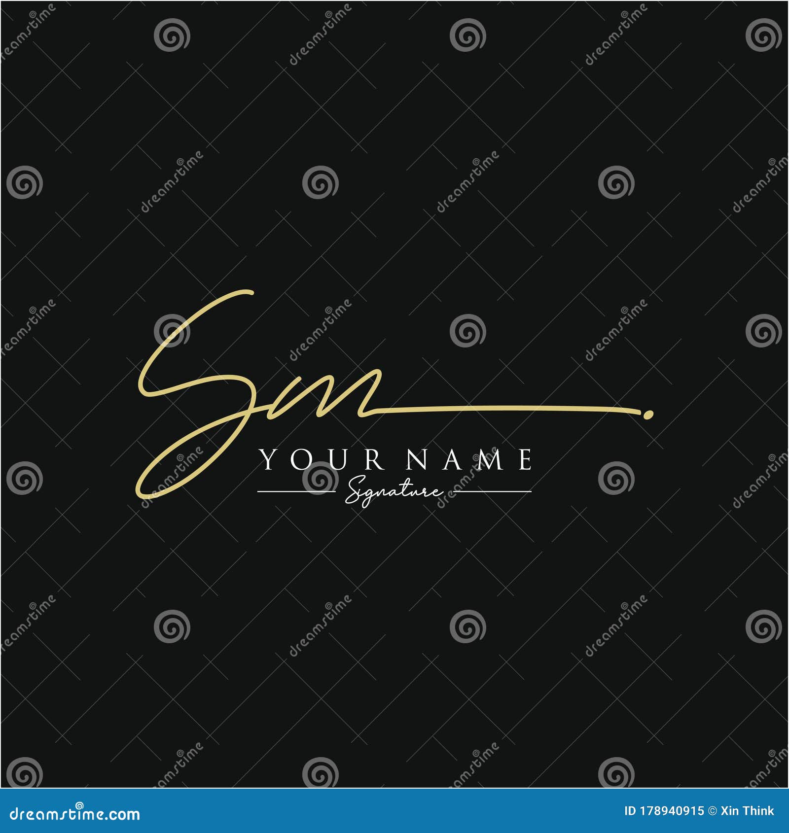 Letter SM Signature Logo Template Vector Stock Vector - Illustration of ...