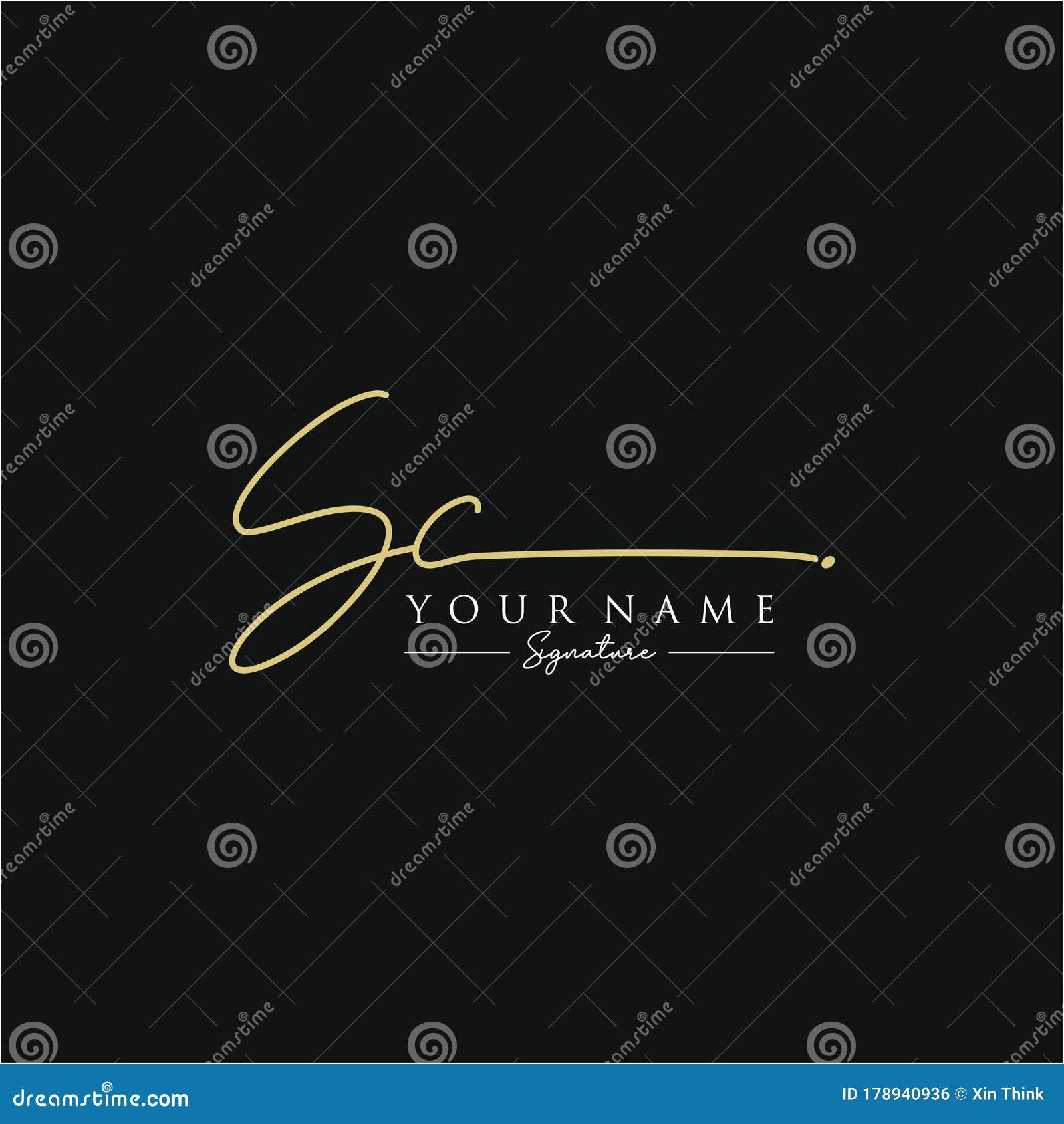 Letter SC Signature Logo Template Vector Stock Vector - Illustration of ...