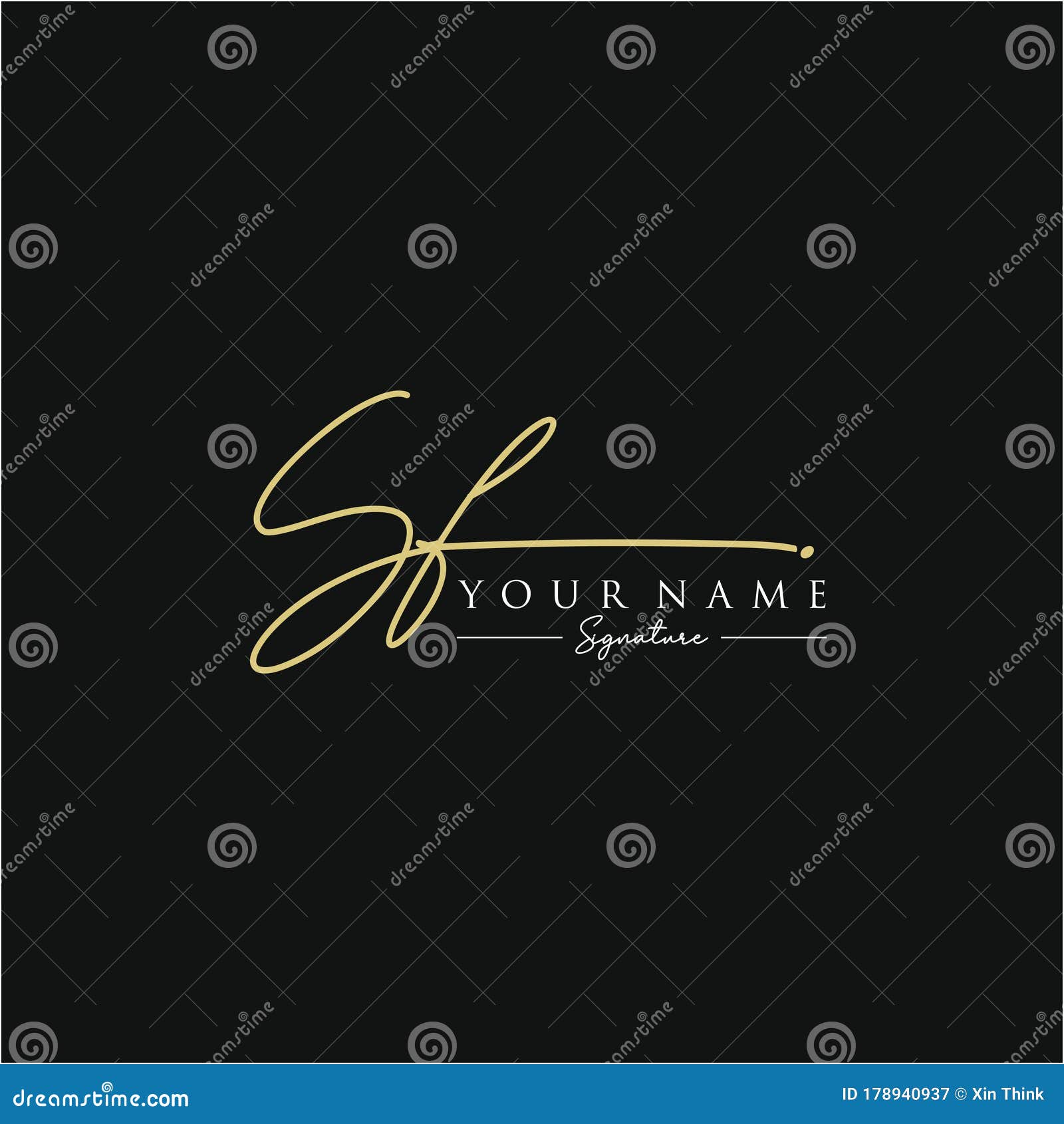 Letter SF Signature Logo Template Vector Stock Vector - Illustration of ...