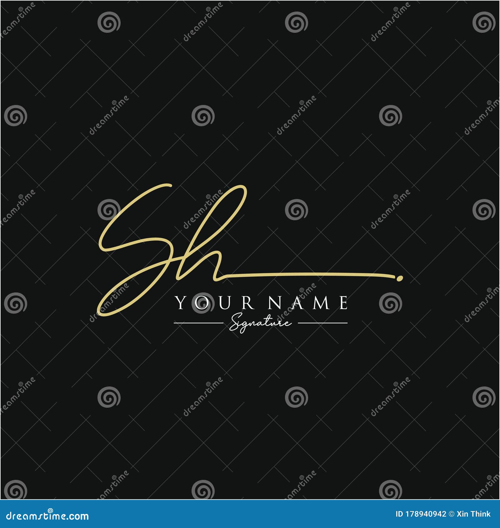 Letter SH Signature Logo Template Vector Stock Vector - Illustration of ...