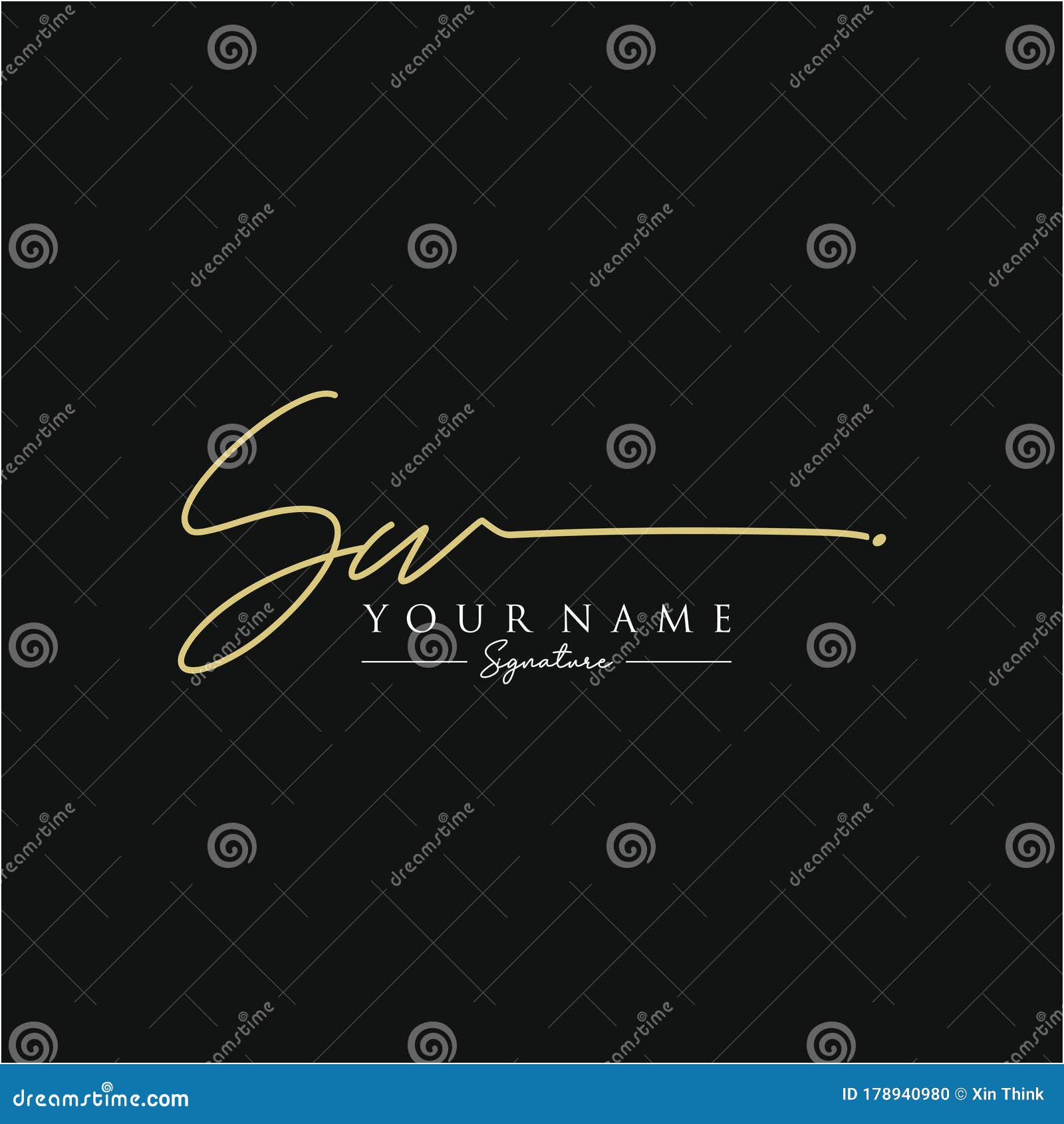 Letter SW Signature Logo Template Vector Stock Vector - Illustration of ...