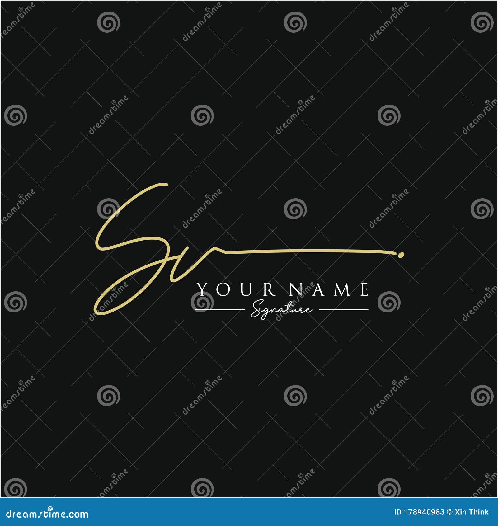 Letter SV Signature Logo Template Vector Stock Vector - Illustration of ...