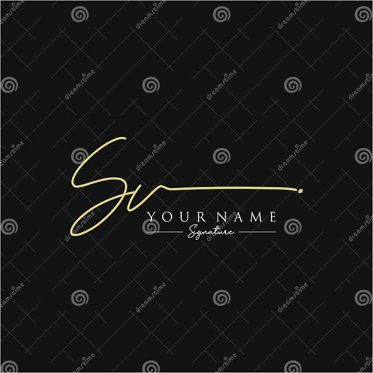 Letter SV Signature Logo Template Vector Stock Vector - Illustration of ...