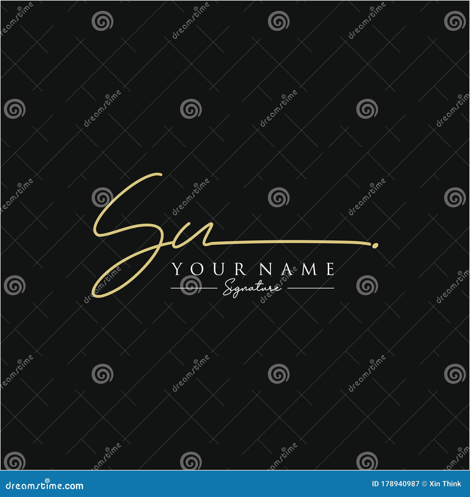 Letter SU Signature Logo Template Vector Stock Vector - Illustration of ...