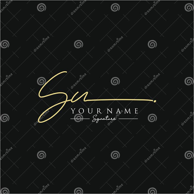 Letter SU Signature Logo Template Vector Stock Vector - Illustration of ...
