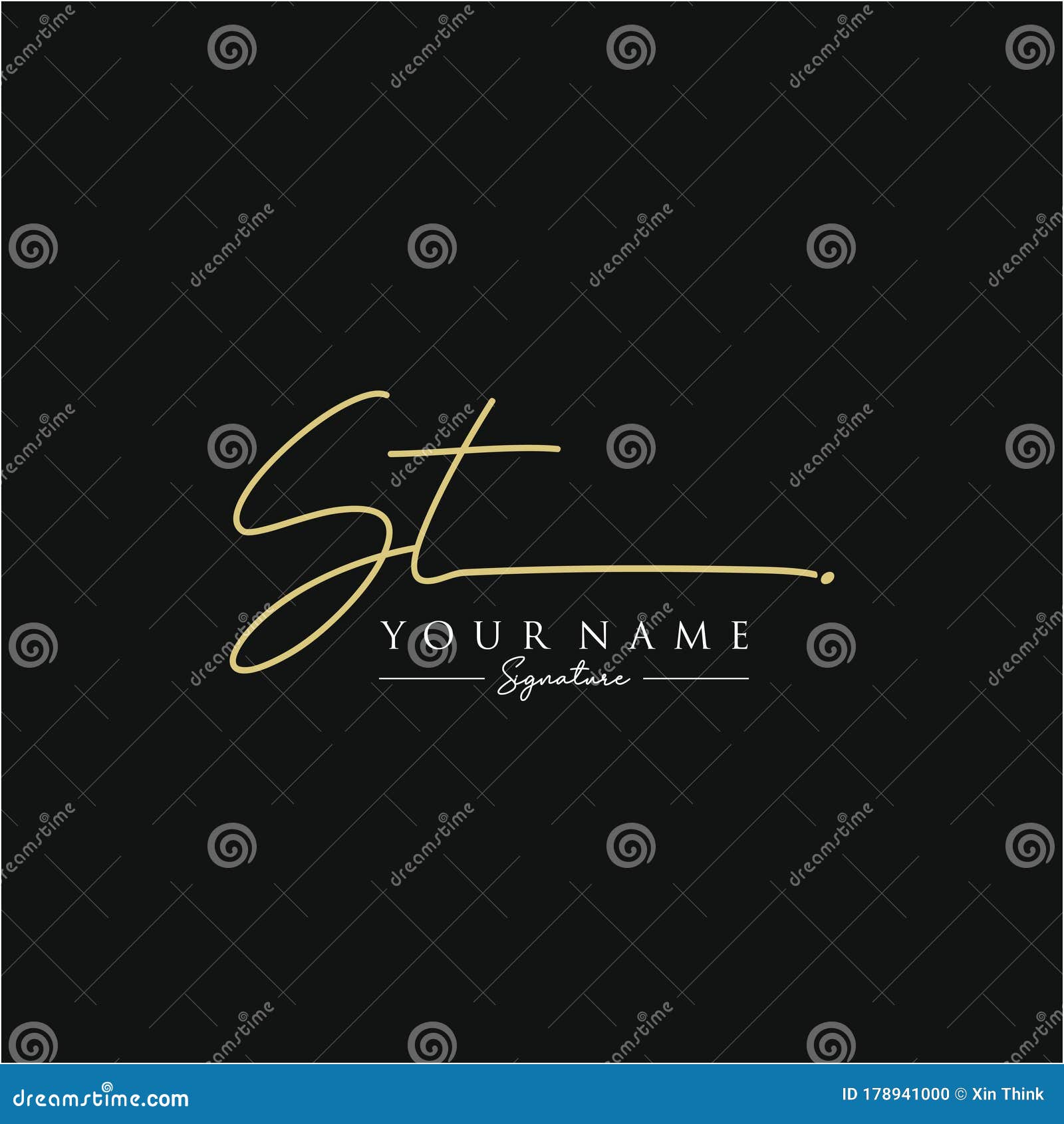 Letter ST Signature Logo Template Vector Stock Vector - Illustration of ...