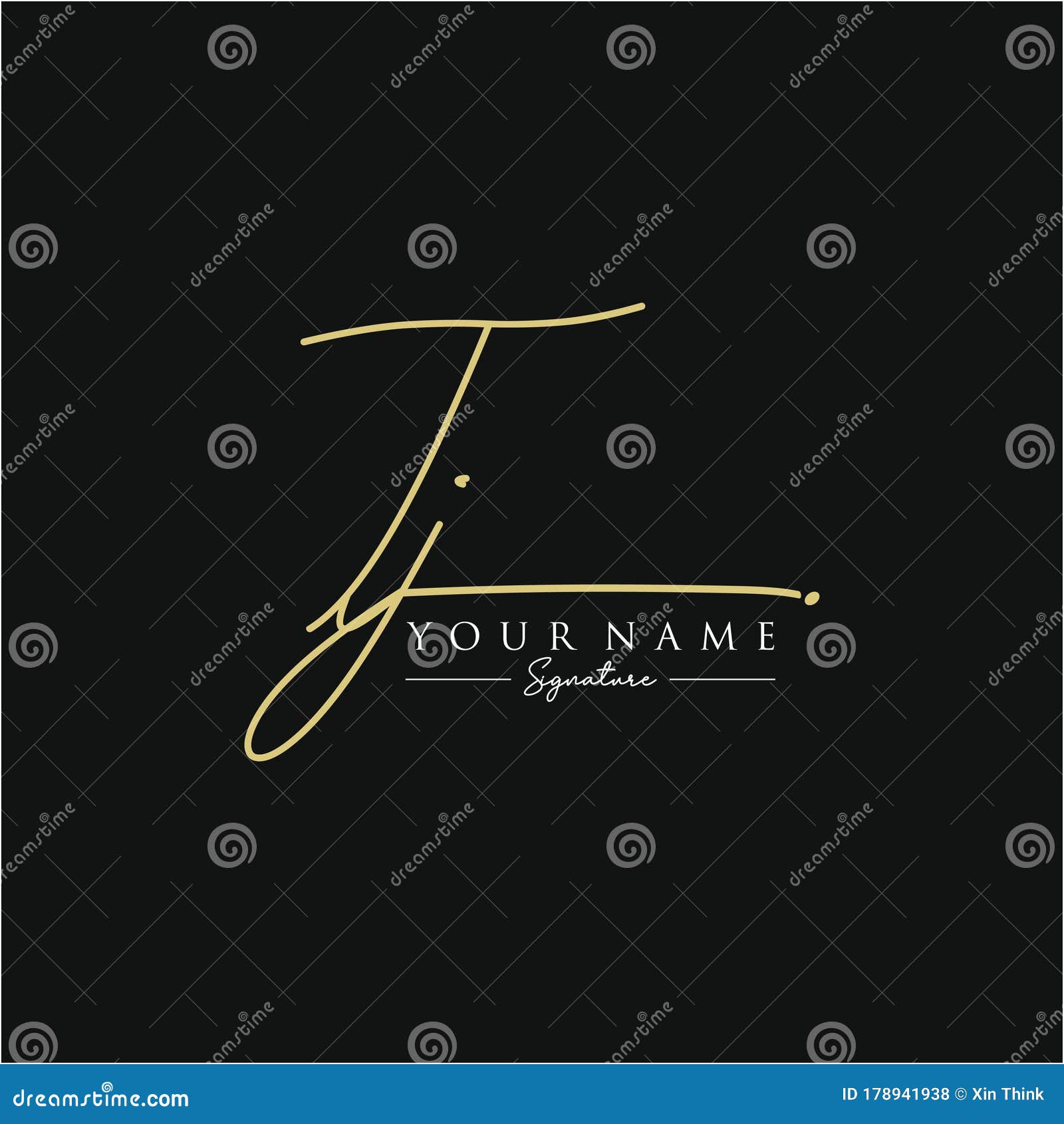 Letter TJ Signature Logo Template Vector Stock Vector - Illustration of ...