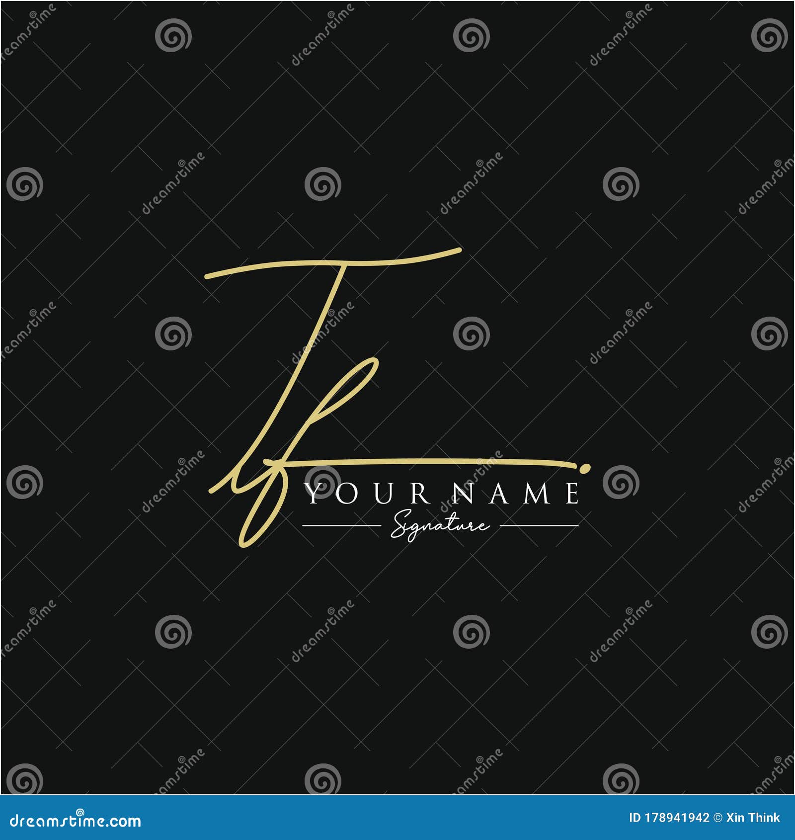 Letter TF Signature Logo Template Vector Stock Vector - Illustration of ...