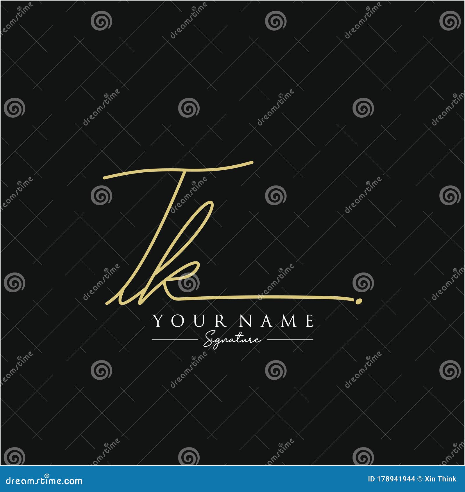 Letter TK Signature Logo Template Vector Stock Vector - Illustration of ...