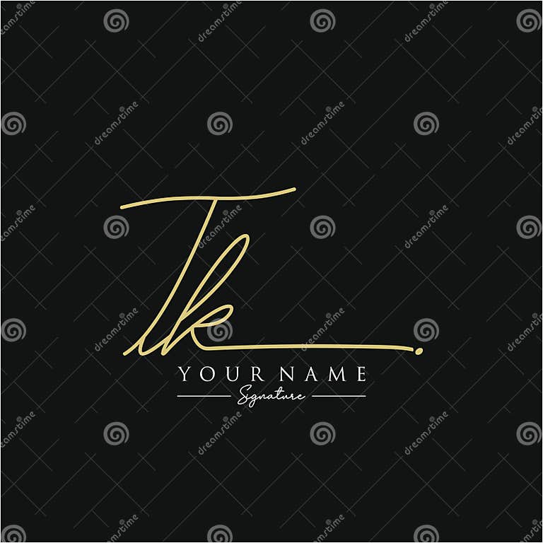 Letter TK Signature Logo Template Vector Stock Vector - Illustration of ...
