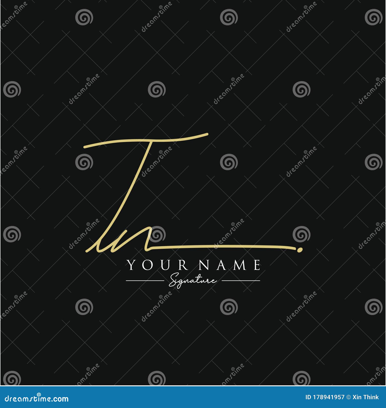 Letter TN Signature Logo Template Vector Stock Vector - Illustration of ...