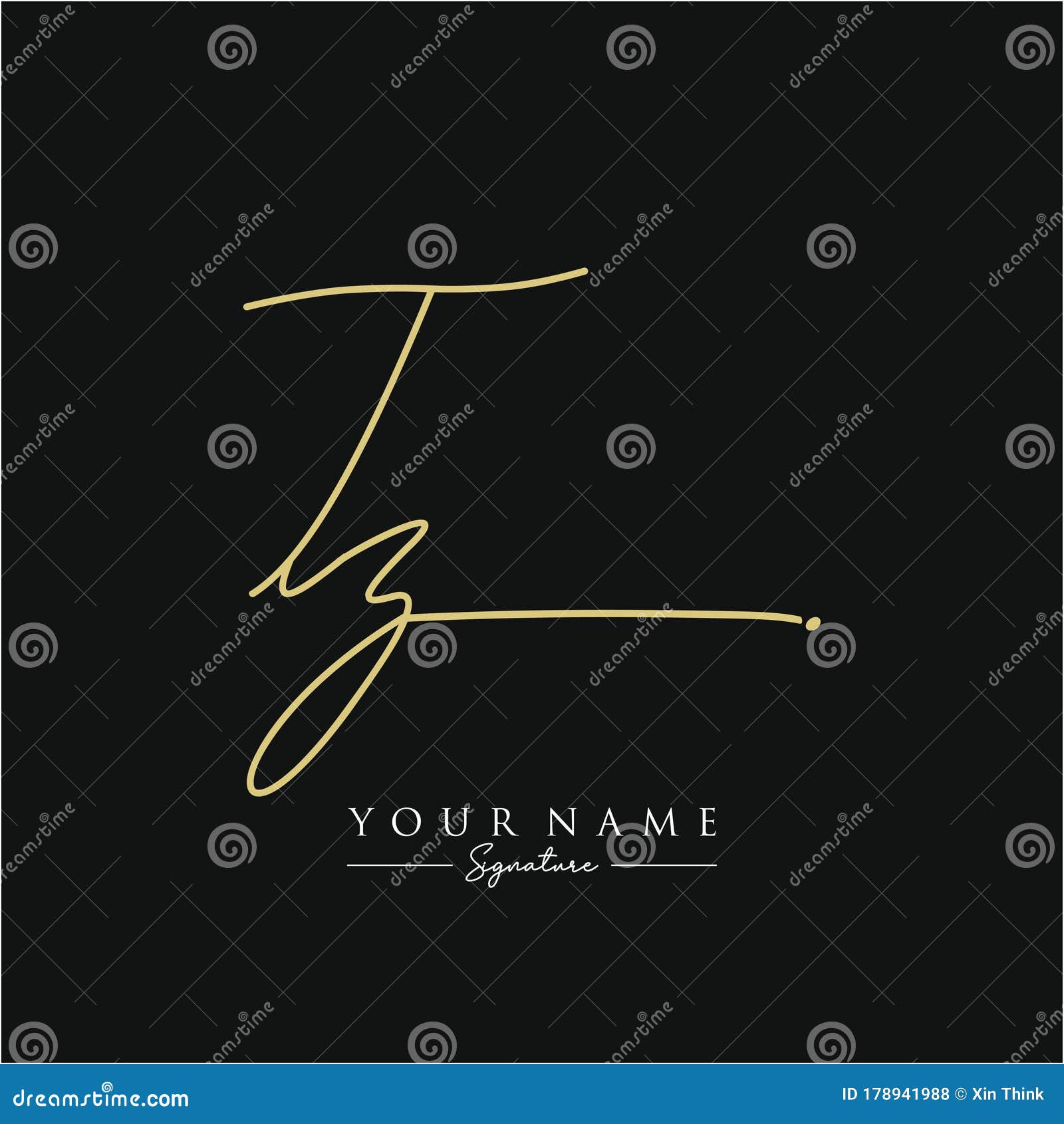 Letter TZ Signature Logo Template Vector Stock Vector - Illustration of ...