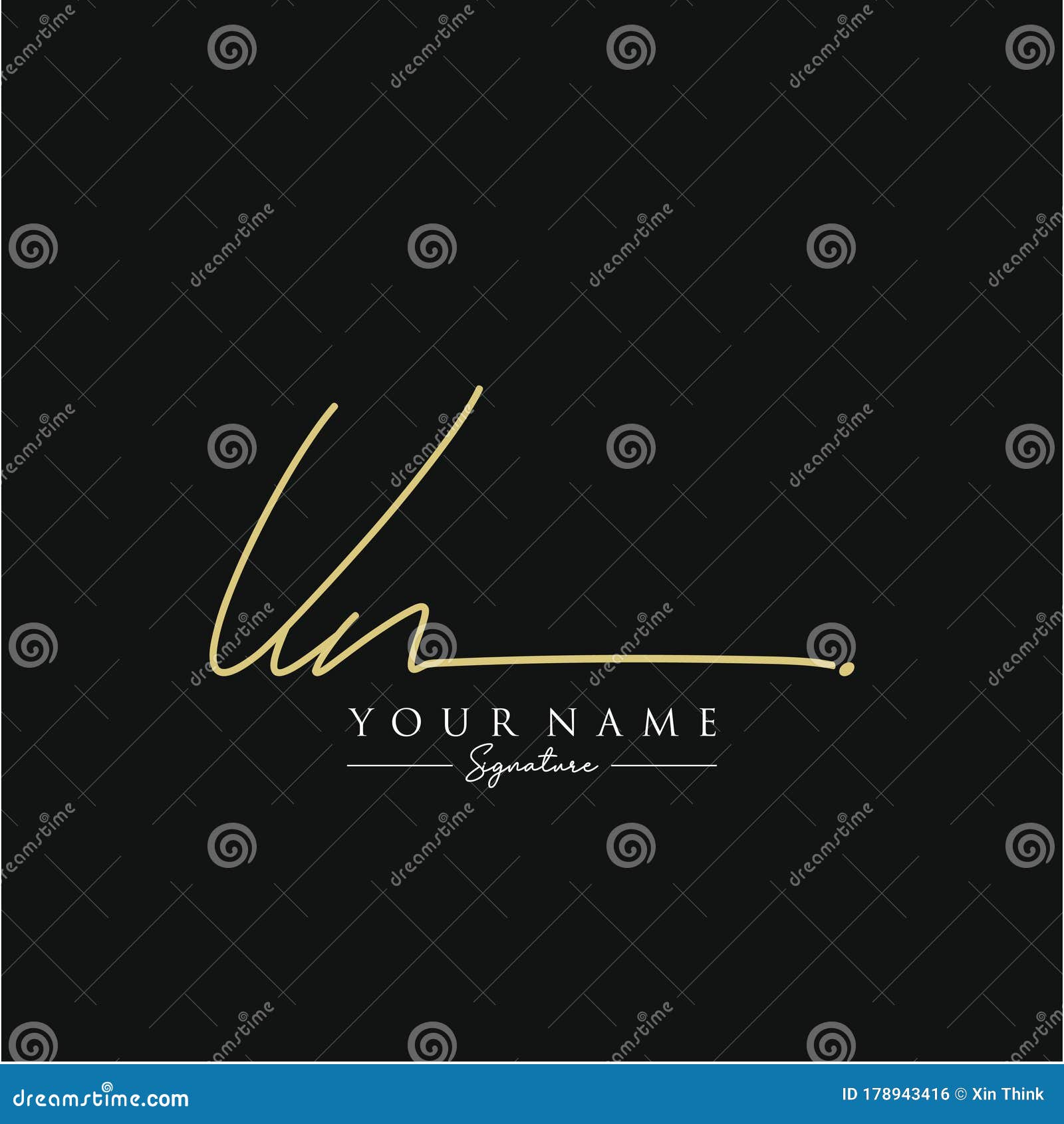 Letter VN Signature Logo Template Vector Stock Vector - Illustration of ...
