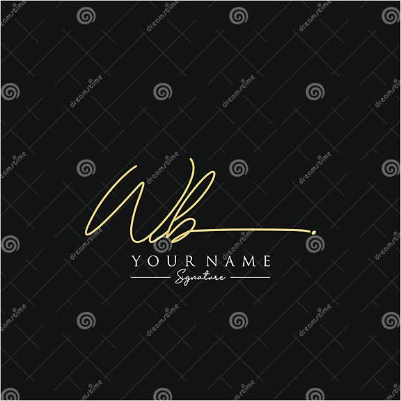 Letter WB Signature Logo Template Vector Stock Vector - Illustration of ...