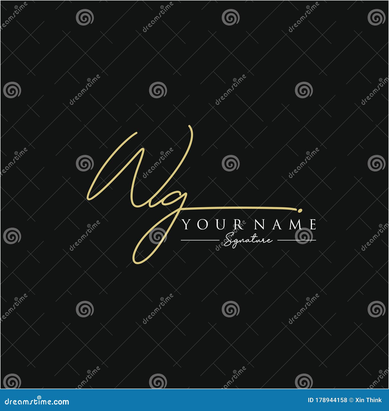 Letter WG Signature Logo Template Vector Stock Vector - Illustration of ...
