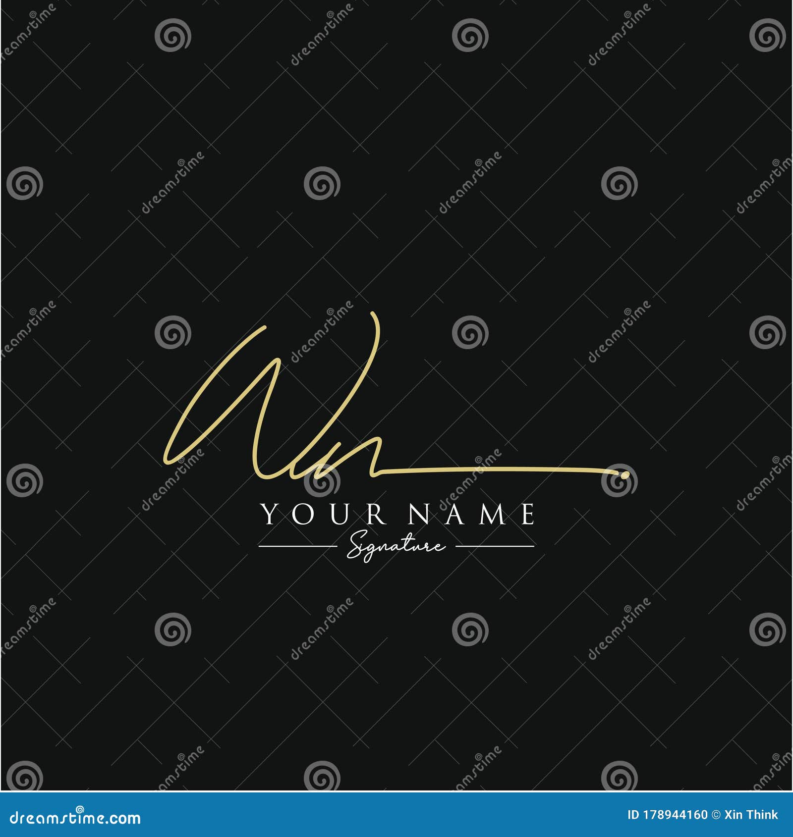 Letter WN Signature Logo Template Vector Stock Vector - Illustration of ...