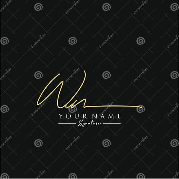 Letter WN Signature Logo Template Vector Stock Vector - Illustration of ...