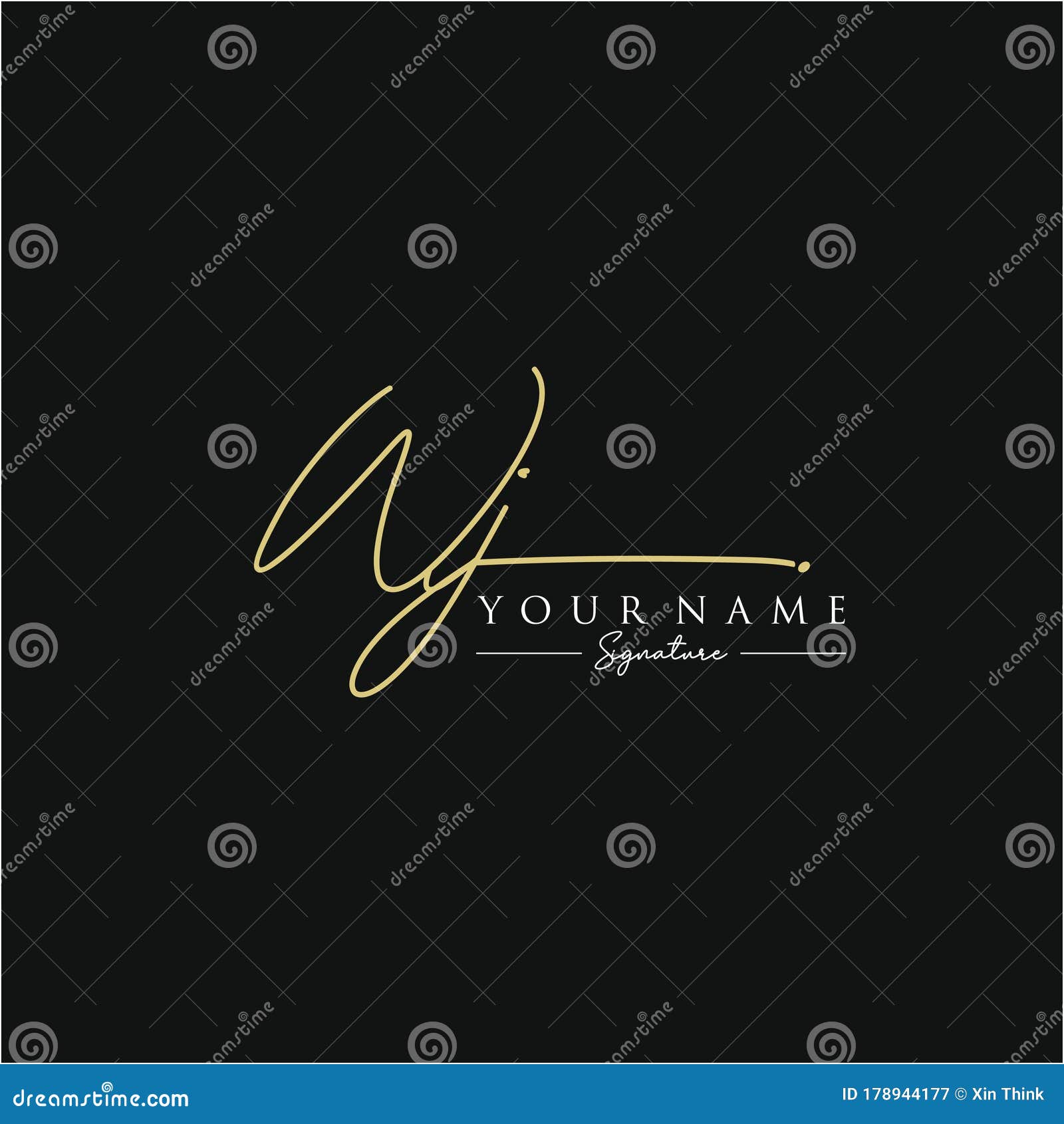 Letter WJ Signature Logo Template Vector Stock Vector - Illustration of ...
